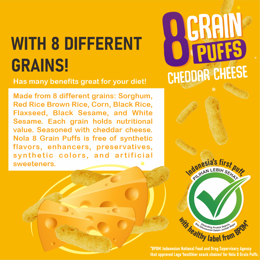 Nola 8 Grain Puffs Cheddar Cheese | Inaexport